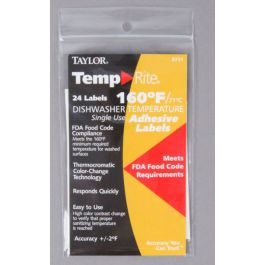 Dishwasher Temperature Test Labels